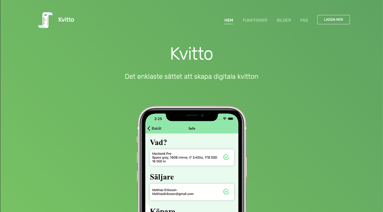 Kvitto - Det enklaste sättet att skapa digitala kvitton